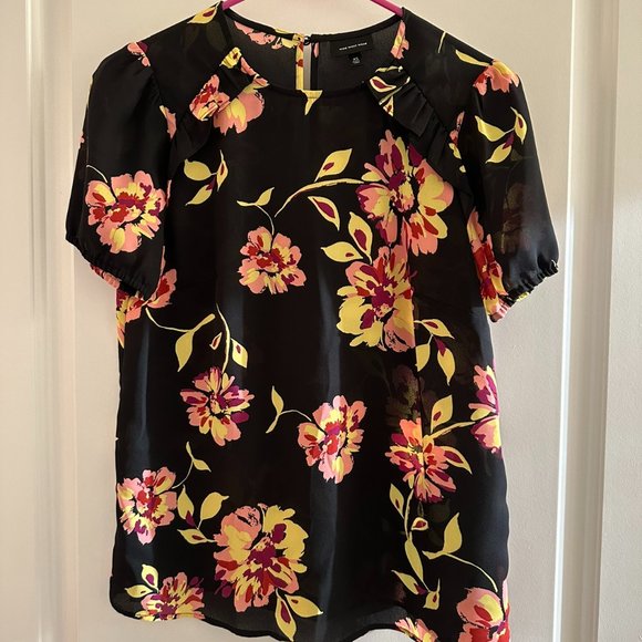 Who What Wear | Tops | Nwot Who What Wear Xs Floral Sheer Blouse | Poshmark